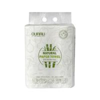 China Recyclable Eco-friendly for Certified OULU Brand Bamboo Pulp Reusable Soft and Strong 1/2 Ply Kitchen Paper Towels for sale