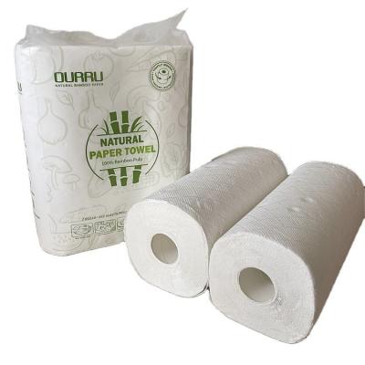 China Recyclable Eco-friendly for Certified OULU Brand Bamboo Pulp Reusable Soft and Strong 1/2 Ply Kitchen Paper Towels for sale