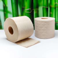 China High quality Strong pure bamboo pulp cream beige 3ply 2 ply bamboo toilet paper for sale