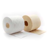 China Excellent Quality Natural Cream Beige 3 Ply Big Roll Hotel Bath Tissue Paper Toilet for sale