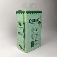 China Custom Logo Hard paper carton Package Bamboo Pulp 4 ply logo tissue paper facial for sale