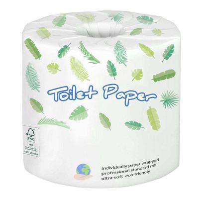 China Customized Logo Printed Ultra Soft and Strong White Color Toilet Paper Excellent for Daily Use for sale