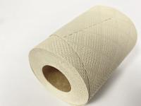 China Comfortable Standard size Natural cream beige premium unbleached bamboo 3 ply toilet paper for sale