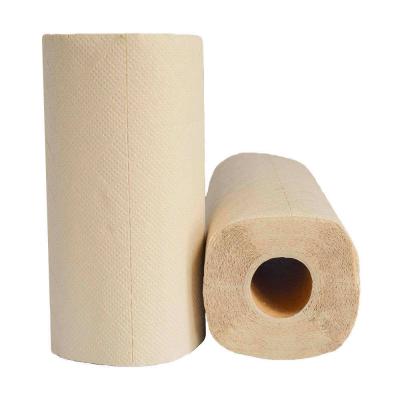 China High quality Standard size Unbleached eco pulp paper roll disposable kitchen towel paper for sale