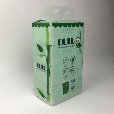 China High quality Home office Unbleached bamboo pulp soft 2ply rectangular facial tissue for sale