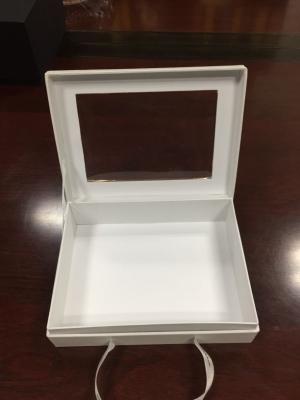 China Paper gift box with bowknots,hardcover box with window, for sale