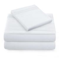 China Cheapest Bed Sheet 200TC 100% Polyester Microfiber Three Lines Embroidery Set from Xinpai for sale