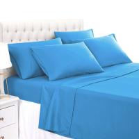 China 100% Polyester Solid Microfiber Fabric Bedding Set 4 or 6pcs Flat Bed Sheet Washable for sale