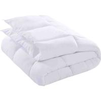 China Quilted Comforter with Corner Tabs Hotel Box Stitched Down Alternative Comforter for sale