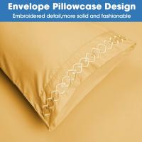 China NO Filling Luxury Embroidery Pillowcases for Bedroom Extra Soft Brushed Microfiber Wrinkle Fade Free for sale