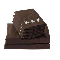 China Western Peak 6pcs Embroidery Star Sheet Set Washable Machine Wash 100% Polyester for sale
