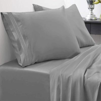 China Embroidery 1800 Thread Count 100% Microfiber Sheet Set 3/4pcs for All-Season Sleeping for sale