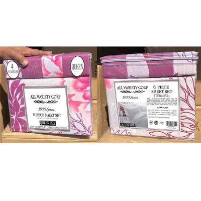 China 6pcs King Size Microfiber Sheet Set in European and American Style with Solid Pattern for sale