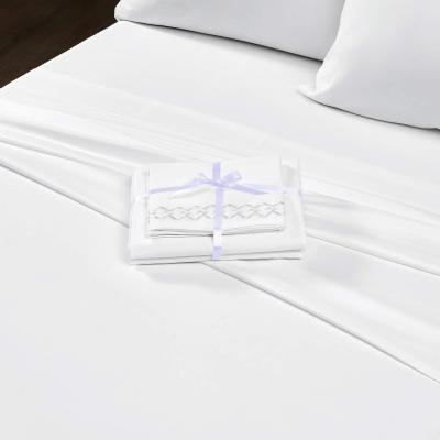 China Solid Soft Brushed Microfiber Luxury Embroidery Sheet Set 3/4pcs Customized for sale