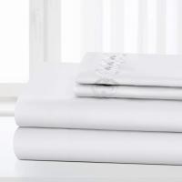 China Solid Soft Brushed Microfiber Luxury Embroidery Sheet Set 3/4pcs Customized for sale