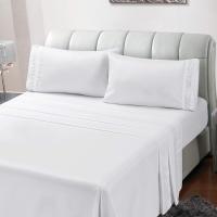 China Solid Soft Brushed Microfiber Luxury Embroidery Sheet Set 3/4pcs Customized for sale