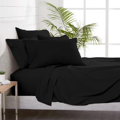 China Super Soft Microfiber 1800 Thread Count Bed Sheet Set 6pcs European and American Style for sale