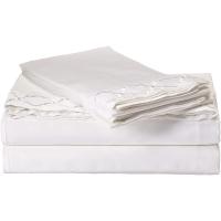 China All-Season Flat Bed Sheet Egyptian Luxury Embroidered Bed Sheet Set with Beautiful Rope Embroidery 4 Piece Set for sale