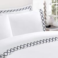 China All-Season Flat Bed Sheet Egyptian Luxury Embroidered Bed Sheet Set with Beautiful Rope Embroidery 4 Piece Set for sale