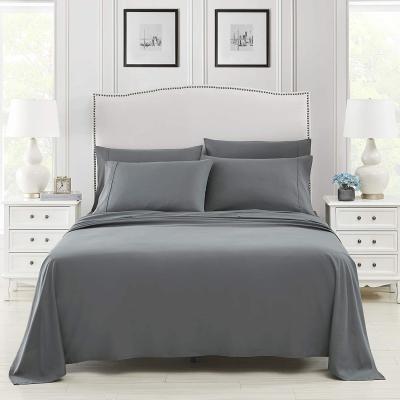 China Super Soft Brushed Microfiber 1800 Thread Count Luxury Egyptian Trim Bed Sheet Set 6pcs for sale