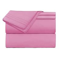 China 40 Fabric Count Three Lines Embroidery Luxury Hotel Sabanas Bed Sheet 4pcs for sale
