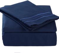 China Get a Restful Sleep with 4PCS Brushed Microfiber Sheet Set Featuring 3-Line Embroidery for sale