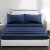 China Get a Restful Sleep with 4PCS Brushed Microfiber Sheet Set Featuring 3-Line Embroidery for sale