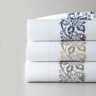 China All-Season 90gsm Microfiber Flower Embroidered Sheet Set Sustainable and Soft Made for sale