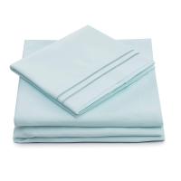 China 90gsm Microfiber Bed Set with Two Lines Embroidery 3pcs and 4pcs Set Machine Washable for sale