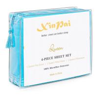 China Solid Pattern Microfiber Bed Sheet Set 133 * 60 Fabric Density for sale