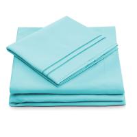 China Solid Pattern Microfiber Bed Sheet Set 133 * 60 Fabric Density for sale