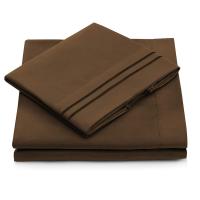 China Solid Pattern Microfiber Bed Sheet Set 133 * 60 Fabric Density for sale