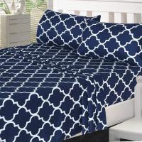 China All-Season 4pcs Brushed Printing Microfiber Sheet Set with 133 * 60 Fabric Density for sale