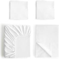 China 4 Piece 100% Cotton Luxury Soft Breathable Deep Pocket Bed Sheet Set with Portable for sale