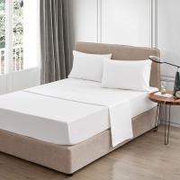 China 4 Piece 100% Cotton Luxury Soft Breathable Deep Pocket Bed Sheet Set with Portable for sale