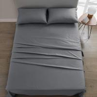 China 200TC Cotton Bed Sheet Set with Deep Mattress Pockets All-Season Full Length Elastic for sale