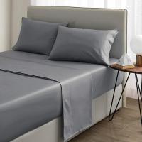 China 200TC Cotton Bed Sheet Set with Deep Mattress Pockets All-Season Full Length Elastic for sale