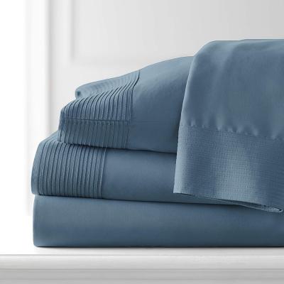 China Transform Your Bedroom with Pleated Microfiber Bed Sheet Set 133 * 60 Fabric Density for sale