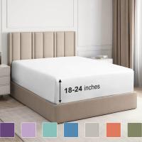 China Stitching Customized Color 100% Cotton Fitted Sheets for Extra Deep Pocket Bedsheets for sale