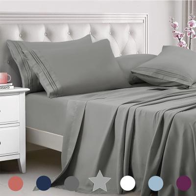 China All-Season 1800 Thread Count 100% Microfiber Sheet set 6pcs made of 40 Fabric Count for sale