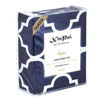 China Bedroom Microfiber Fabric 80gsm 100% Polyester Bedding Sheet Set 4pcs in Modern Style for sale