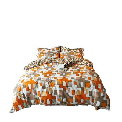 China Yarn Dyed Pattern 100% Bamboo Duvet Cover Set Modern Style with Bedsheet Pillowcases for sale