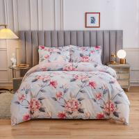 China White 4 Piece 100% Cotton Quilt Bedding Set Customized Color Comforter Bed Sheet Set for sale
