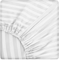 China 500 Thread Count 100% Cotton Fitted Sheet Sateen Weave Damask Striped Bedroom Essential for sale
