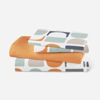 China Home Textile Flat Sheet Geometric Printed Bed Cover Soft Bed Sheet 4 Pcs Quantity for sale