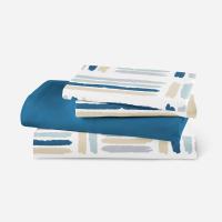 China Home Textile Flat Sheet Geometric Printed Bed Cover Soft Bed Sheet 4 Pcs Quantity for sale