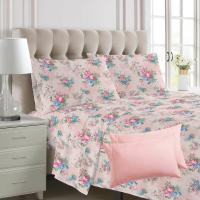 China 100% Polyester Print Microfiber Fabric Bedding Sheet Set 6pcs Machine Washable and Good for sale