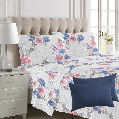 China 100% Polyester Print Microfiber Fabric Bedding Sheet Set for Queen and King Size 6PCS for sale