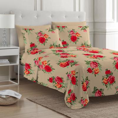 China 80gsm 100% Polyester Woven Microfiber Bedding Sheet Set 6pcs with Customized Design for sale