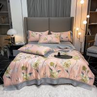 China 100%TENCEL 300TC 60S Fabric Density Tencel Flowers Duvet Cover Cotton Bedding Set for sale